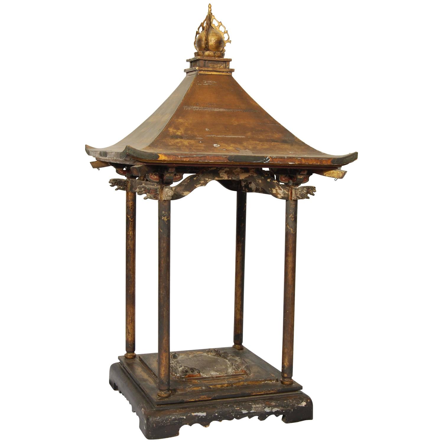 Antique Japanese Buddhist Shrine with Original Paint, Edo Period at 1stdibs