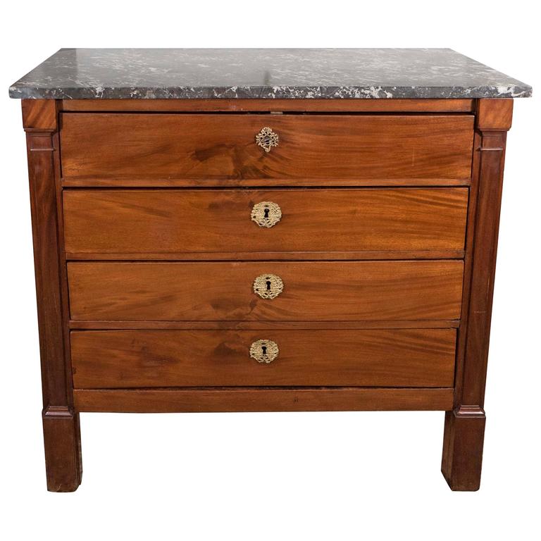 Small French Chest with Marble Top at 1stDibs
