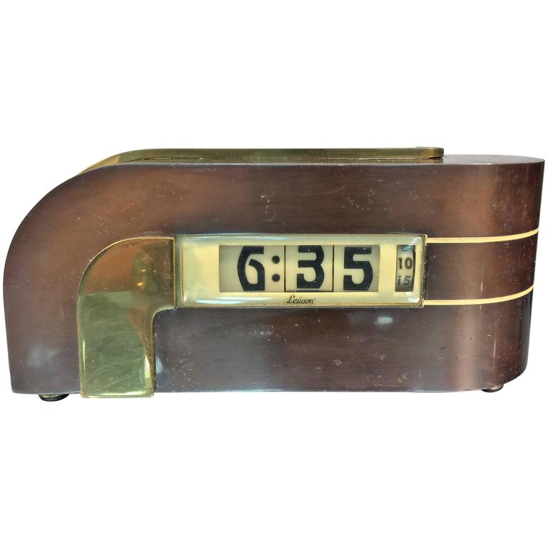 Streamline KEM Weber Art Deco Digital Clock For Sale at 1stDibs