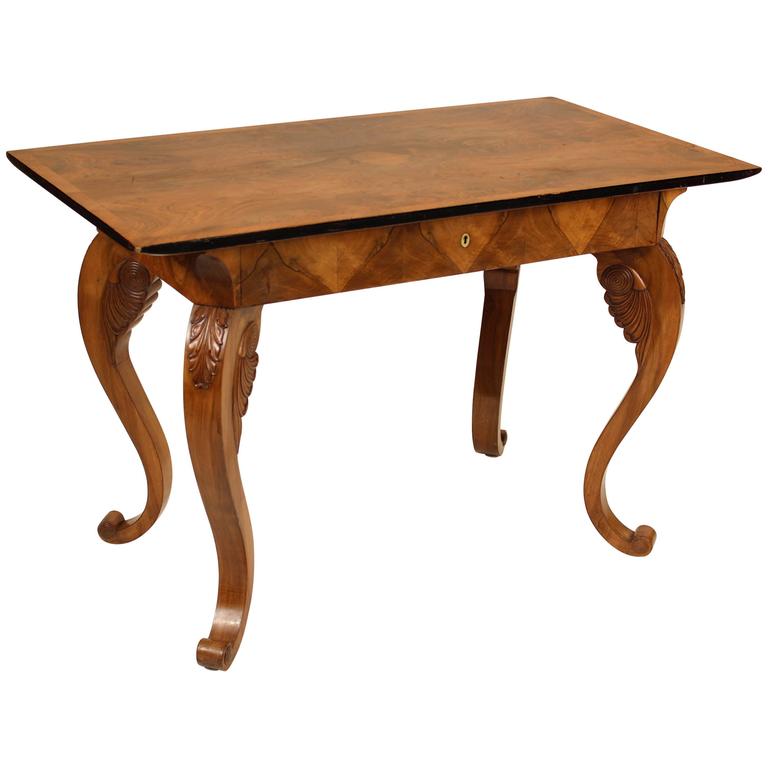 Louis XIV Style Burl Walnut Writing Table at 1stDibs