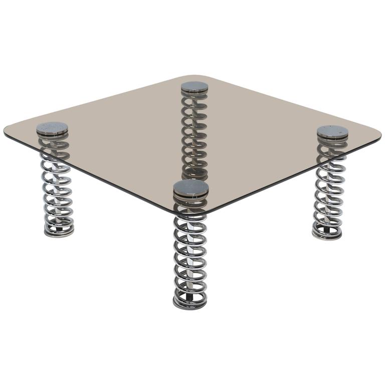 Chrome Spring Coffee Table For Sale at 1stDibs