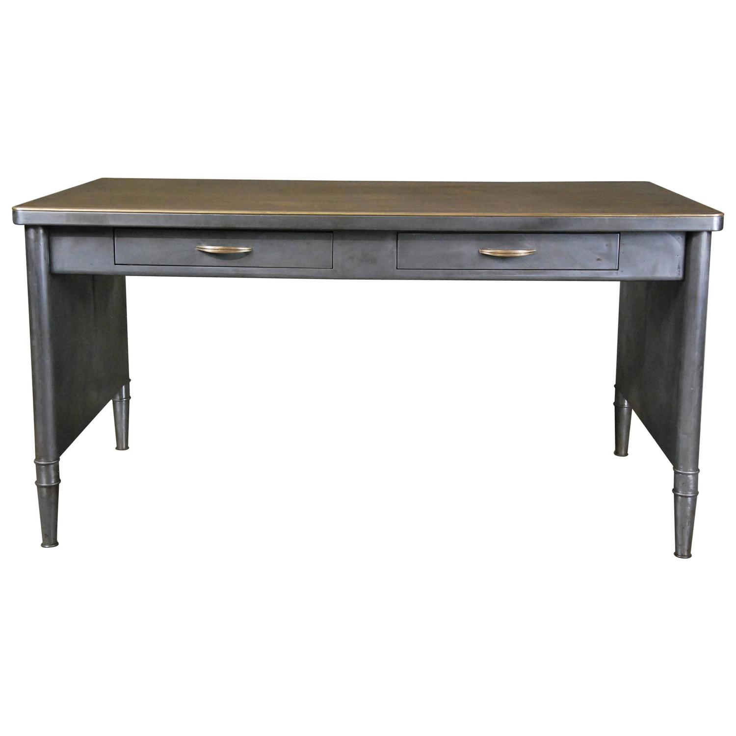 1950 Metal Tanker Desk at 1stdibs
