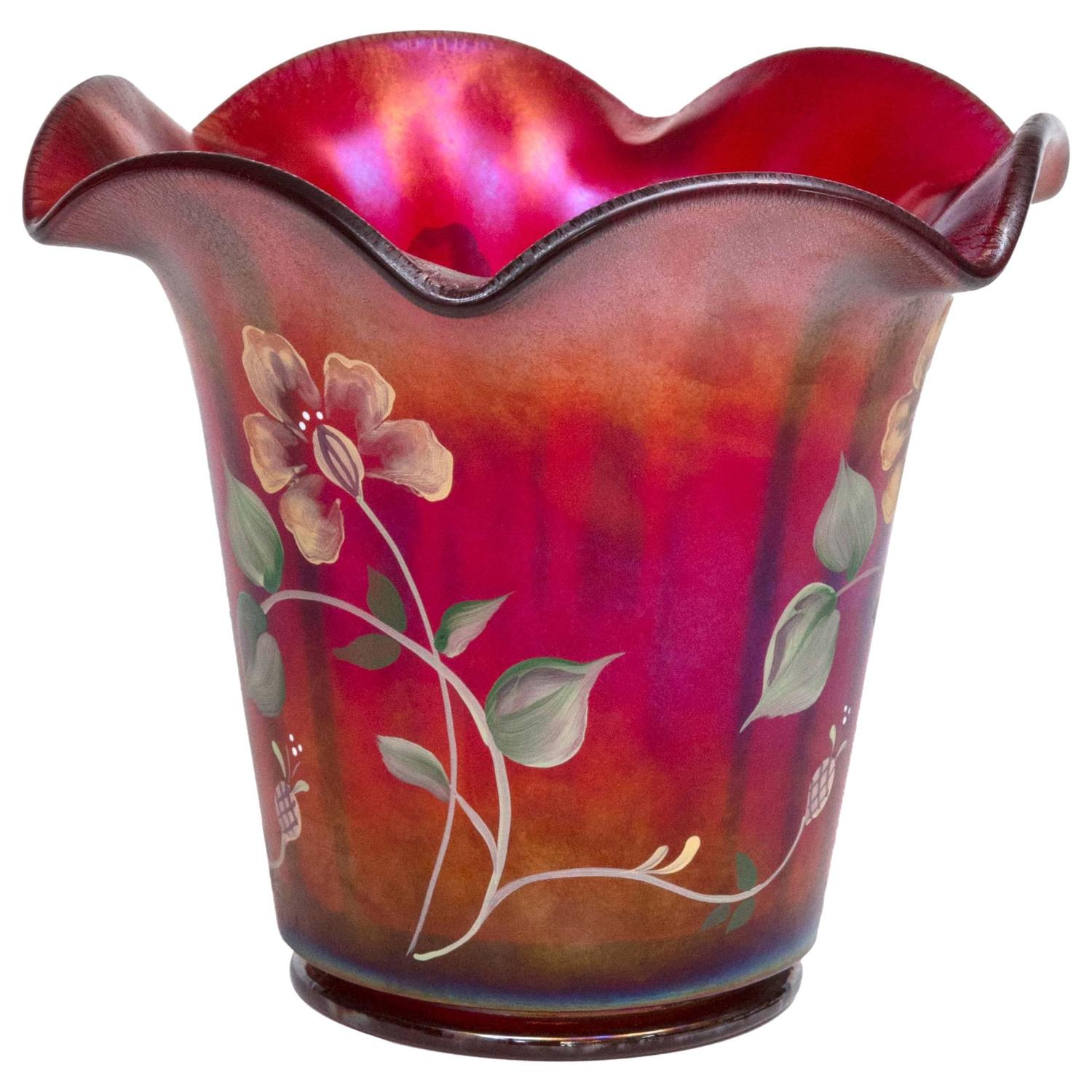 Fenton 100th Anniversary Founder's Vase Hand-Painted and Signed George ...