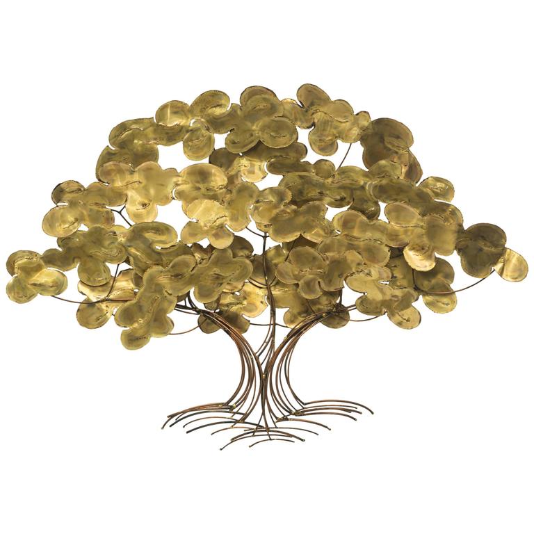 Large Curtis Jere Style Brass Tree Sculpture at 1stDibs