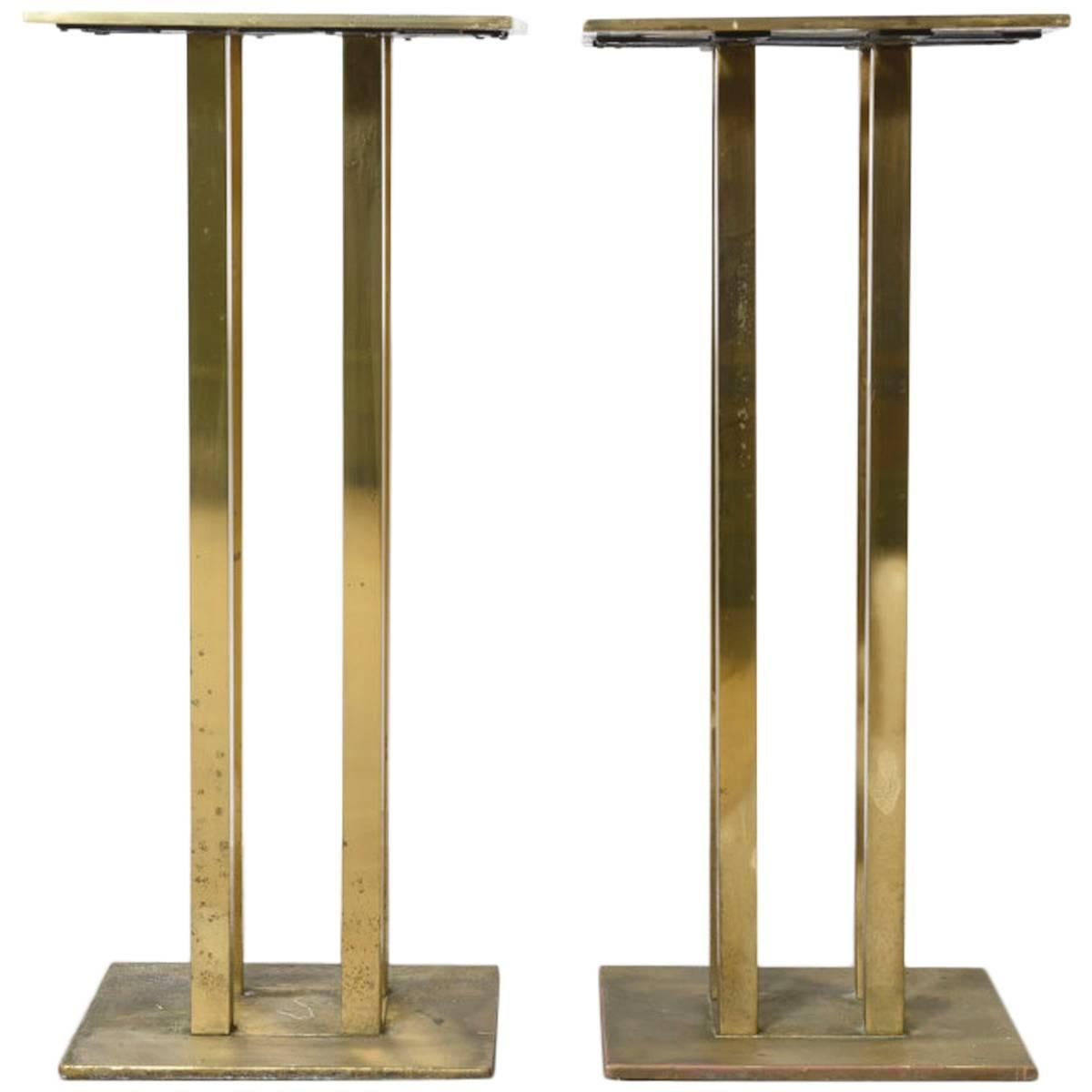 Pair of Modern Brass Consoles Tables at 1stDibs