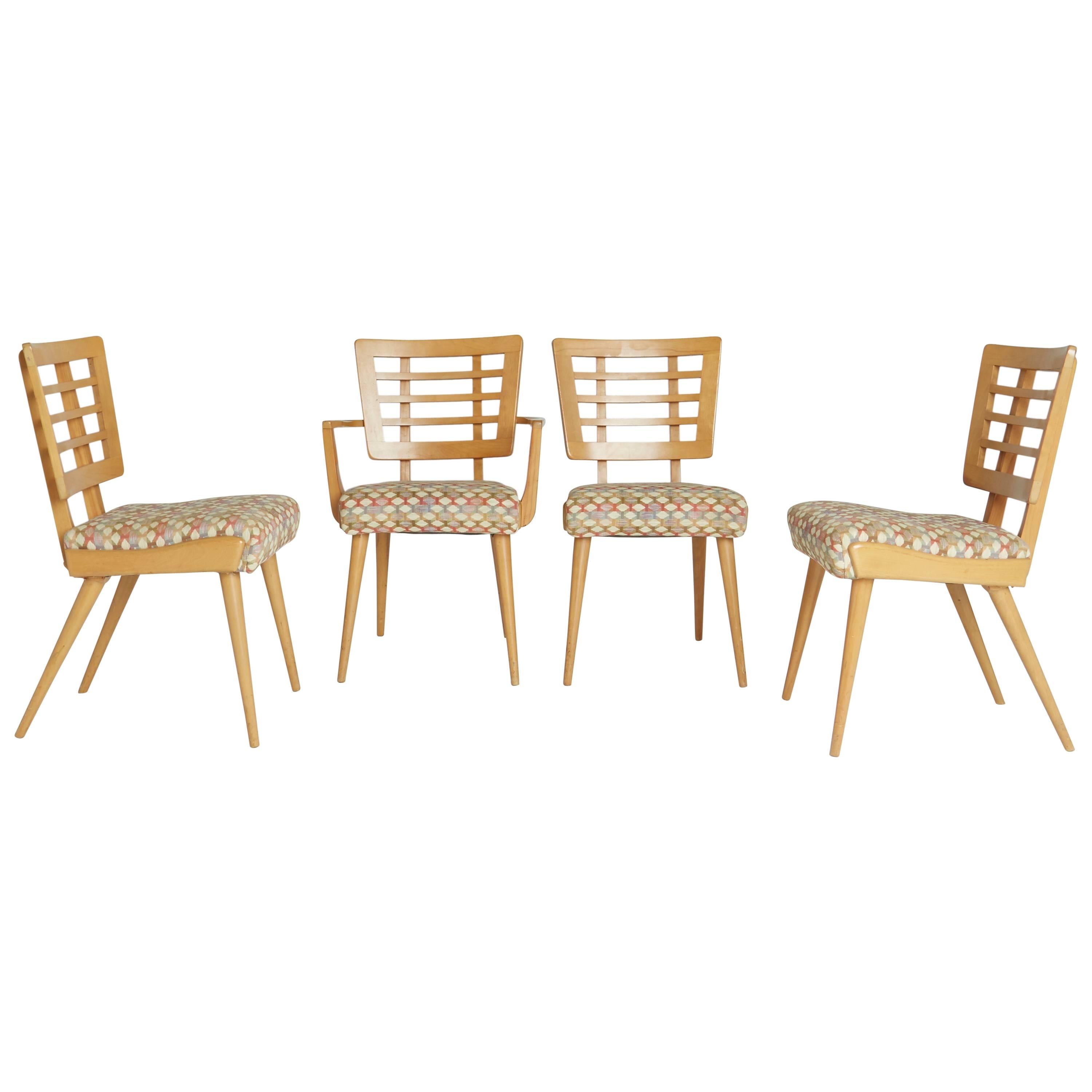 1950s American Modern Maple Dining Chairs For Sale at 1stDibs