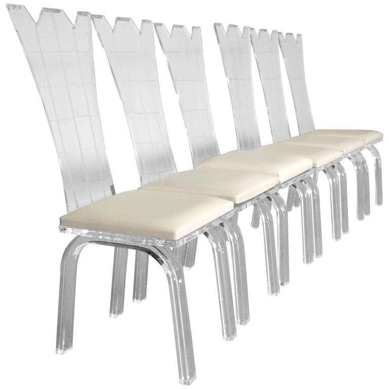 Mid-Century Lucite Chairs Set of Six by FURNISHme Inc. at 1stDibs