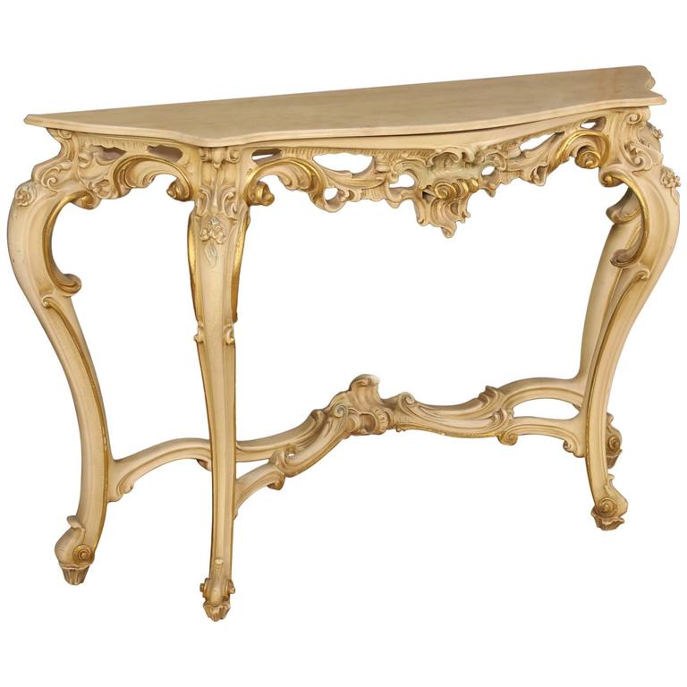 20th Century Venetian Lacquered and Gilded Console Table at 1stDibs
