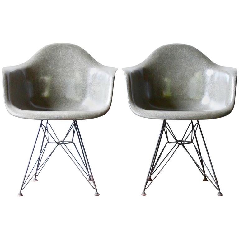 Grey Eames DAR Shell Chairs at 1stDibs