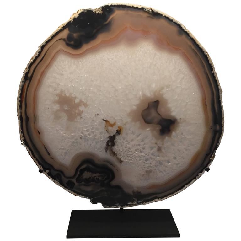 Impressively Large Custom Mounted Agate Stone Mineral Geode Slice ...