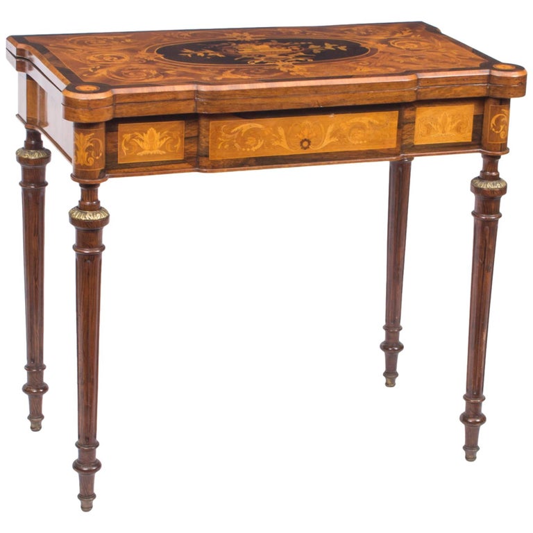 19th Century French Marquetry Card Games Table at 1stDibs