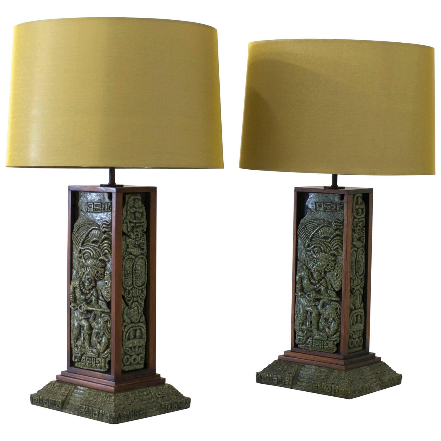 Pair of Mexican Table Lamps by Zarebski For Sale at 1stdibs