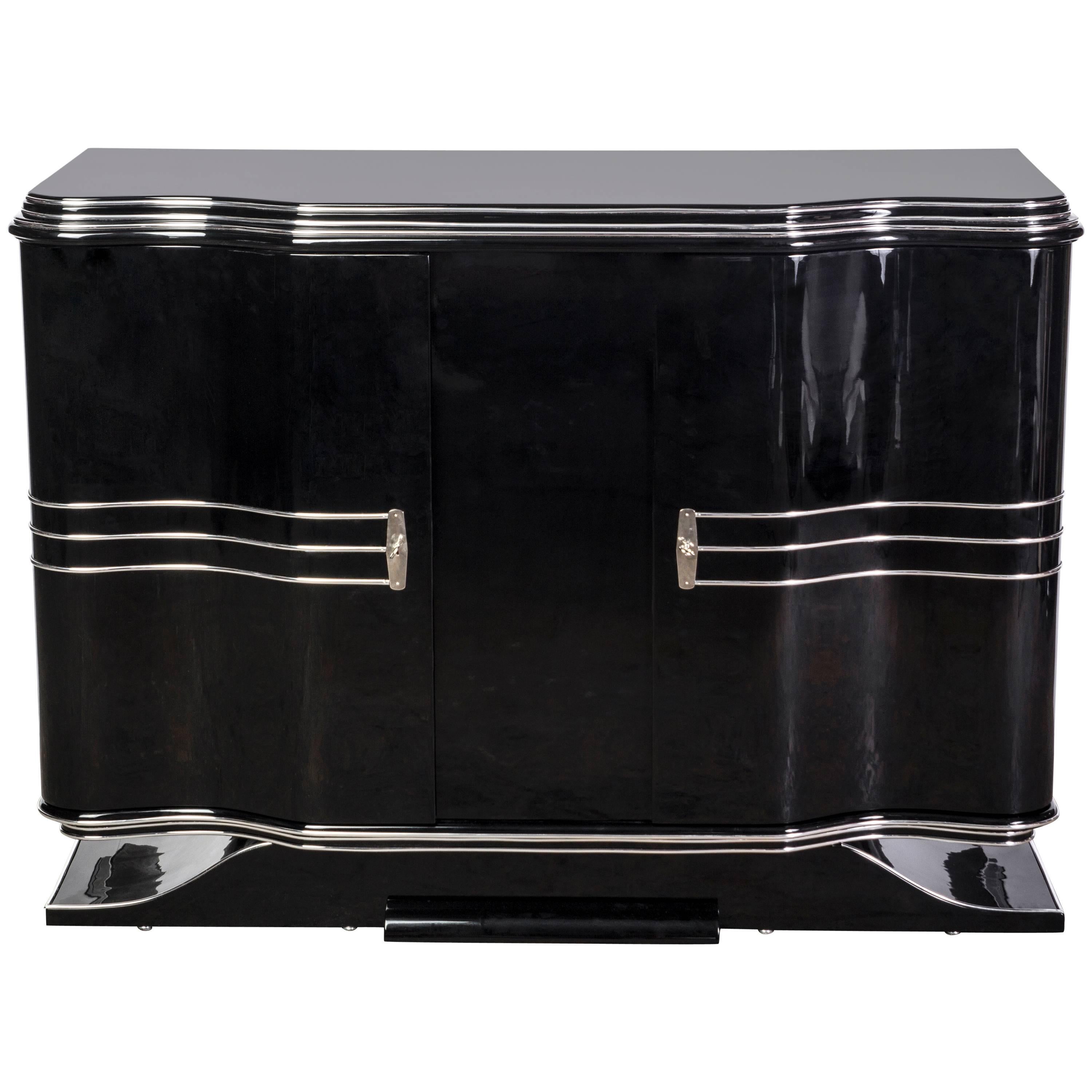 Art Deco Streamlined Sideboard with Swing Doors at 1stDibs