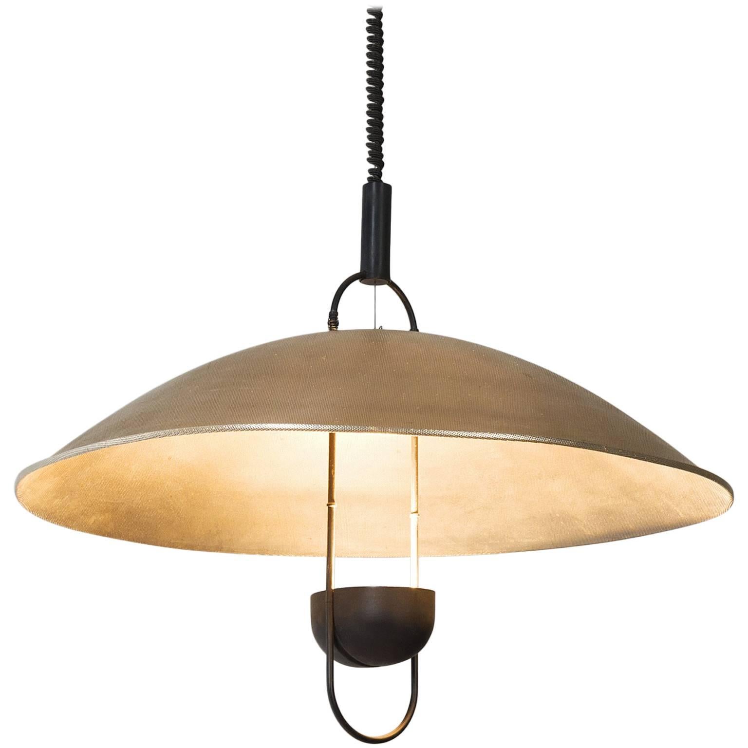 Large Metal Pendant with Mesh Shade For Sale at 1stDibs