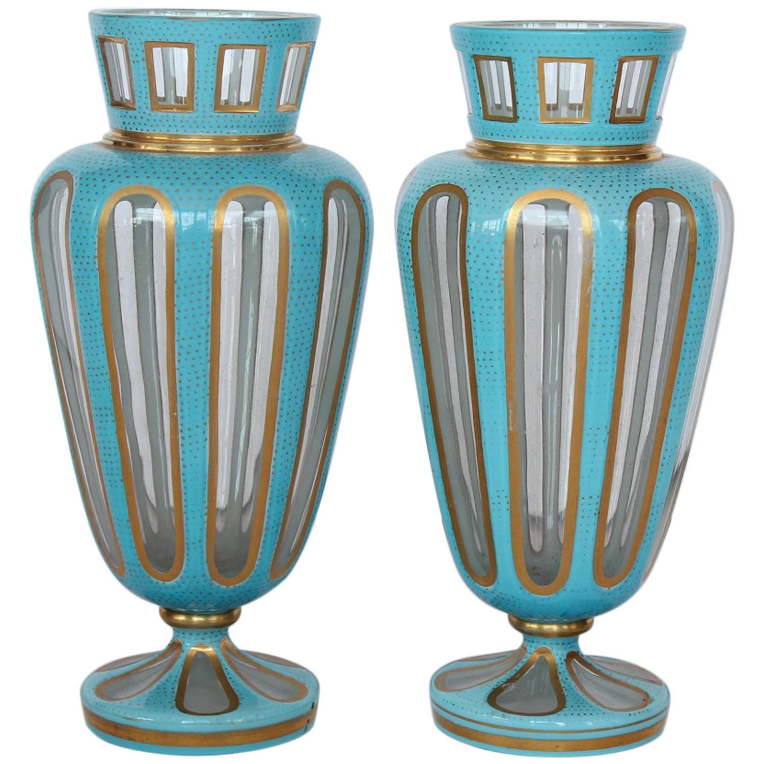 Antique French Blue Opaline Glass Vases For Sale at 1stDibs | بارفتن, verre opalin, french ...