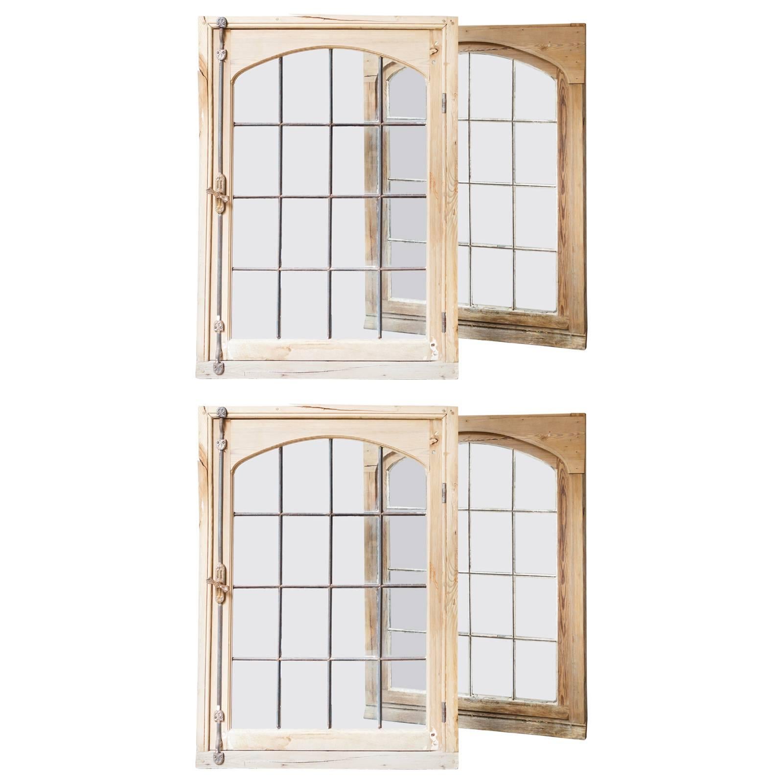 Set of Four Stripped Industrial Casement Windows at 1stDibs