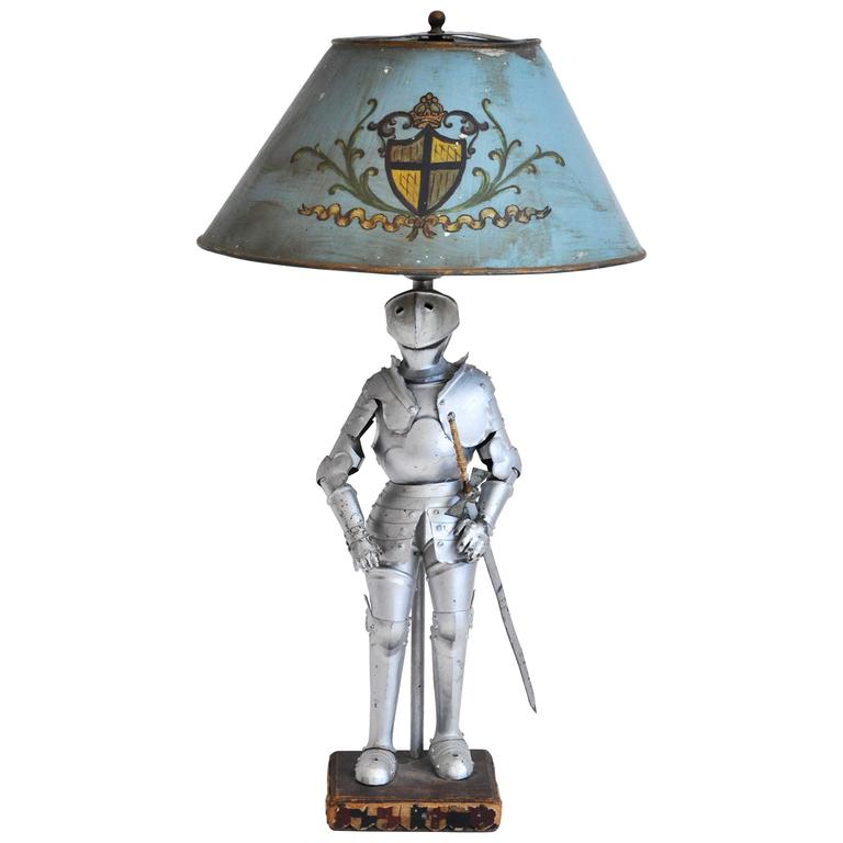 Charming Tole Knight Lamp at 1stDibs