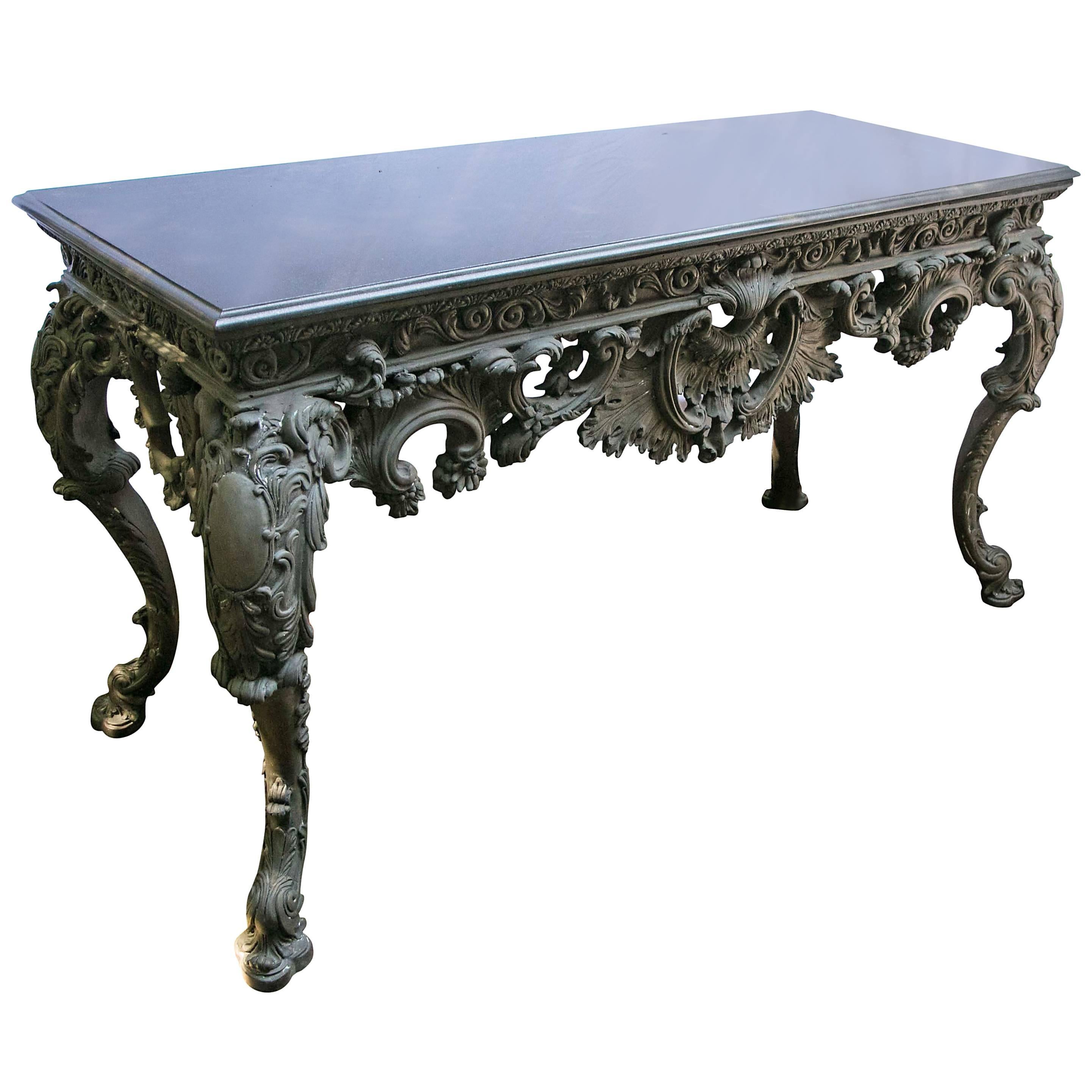 Incredible Bronze Center Table with Marble Top For Sale at 1stDibs