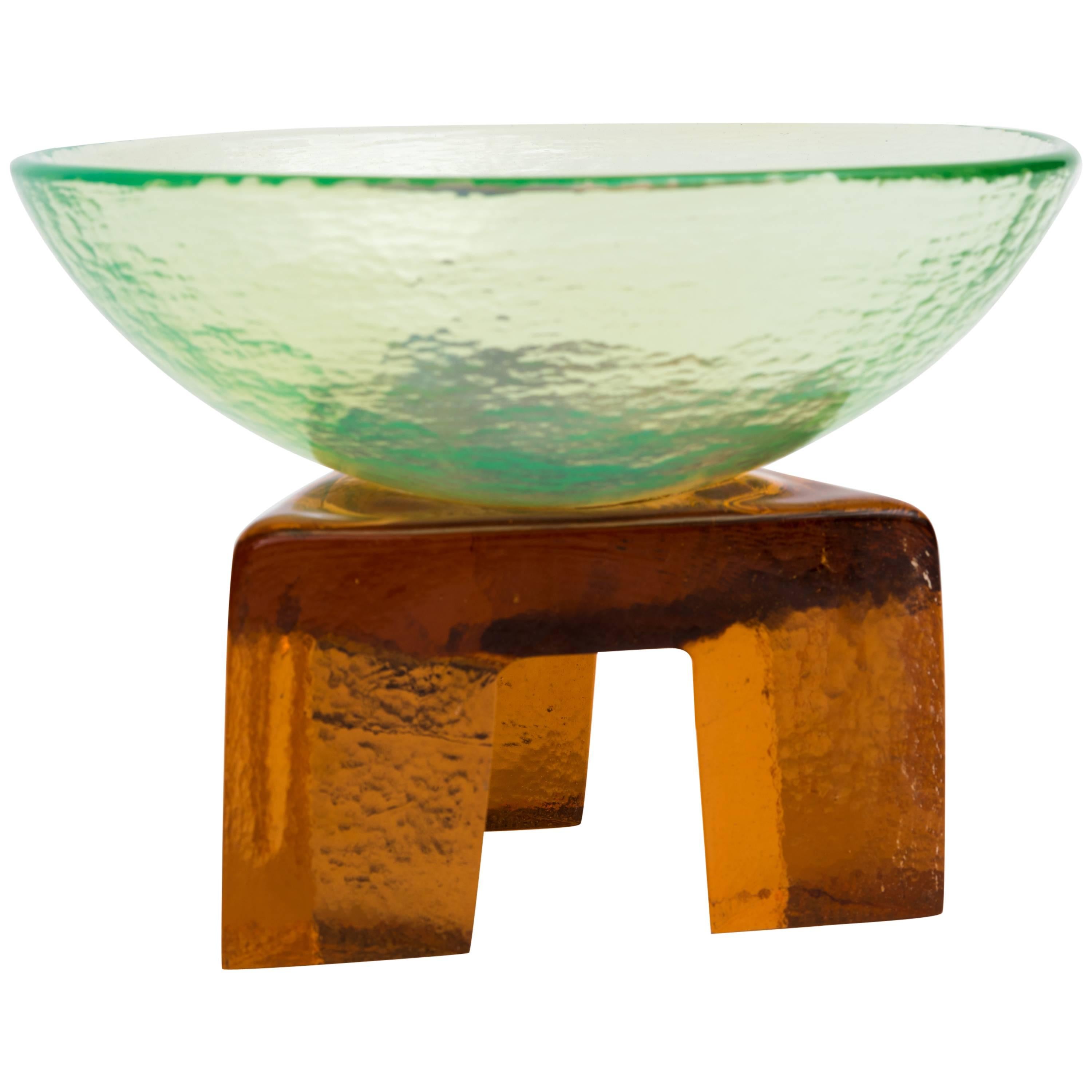 Memphis Style Art Glass Elemental Bowl Sculpture at 1stDibs