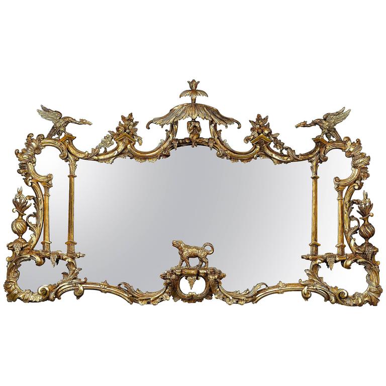 Carved Giltwood Chinoiserie Mirror at 1stDibs