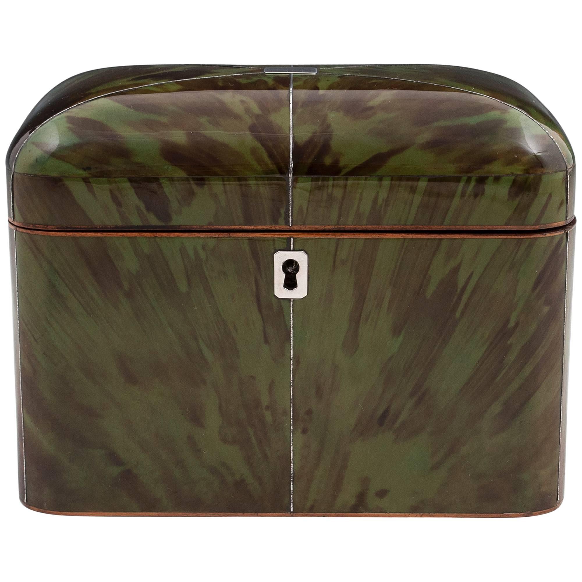 Green Tortoiseshell Tea Caddy at 1stDibs | green tortoise shell