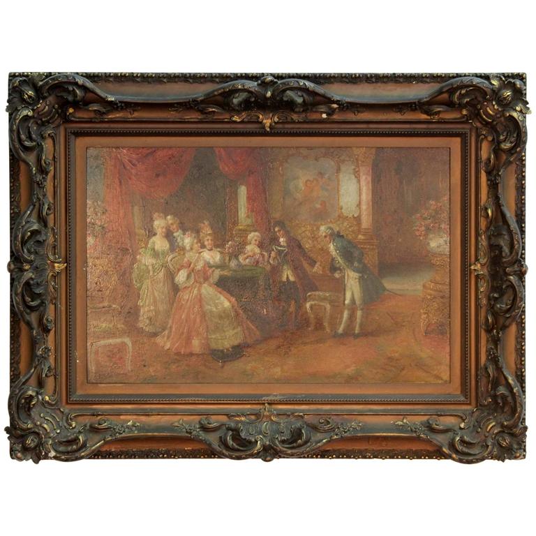 Antique French Royal Court Painting For Sale at 1stDibs