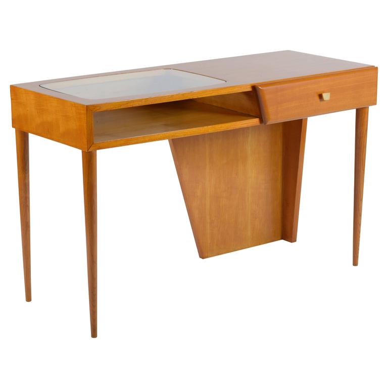 Italian Cherrywood Writing Desk Console at 1stDibs