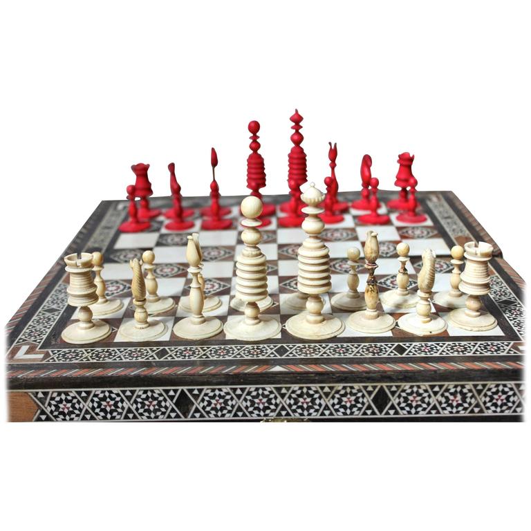 Good English ‘Washington’ Pattern Turned Ivory Chess Set, circa 1800 ...