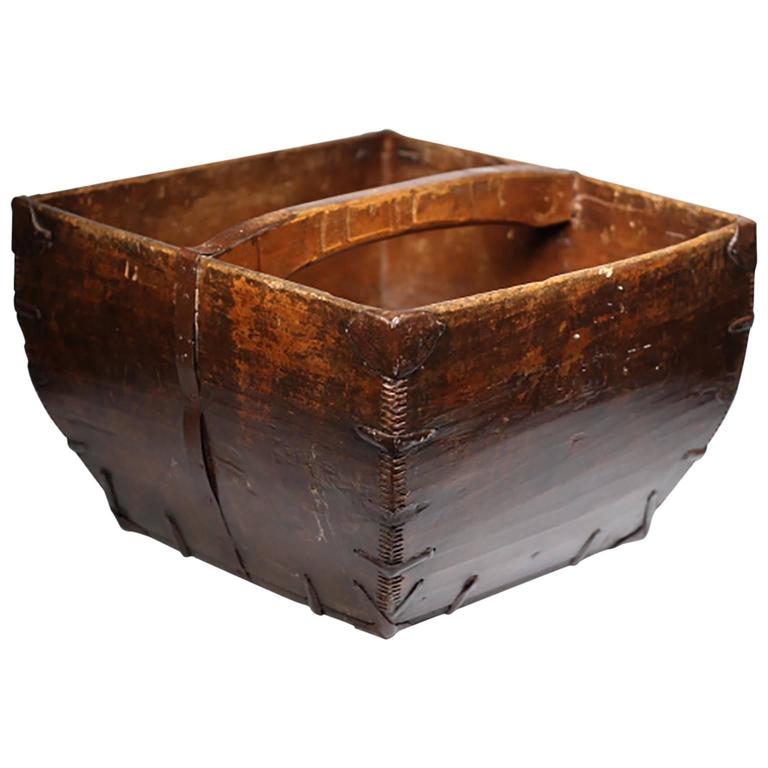 Antique Chinese Grain Bucket For Sale at 1stDibs