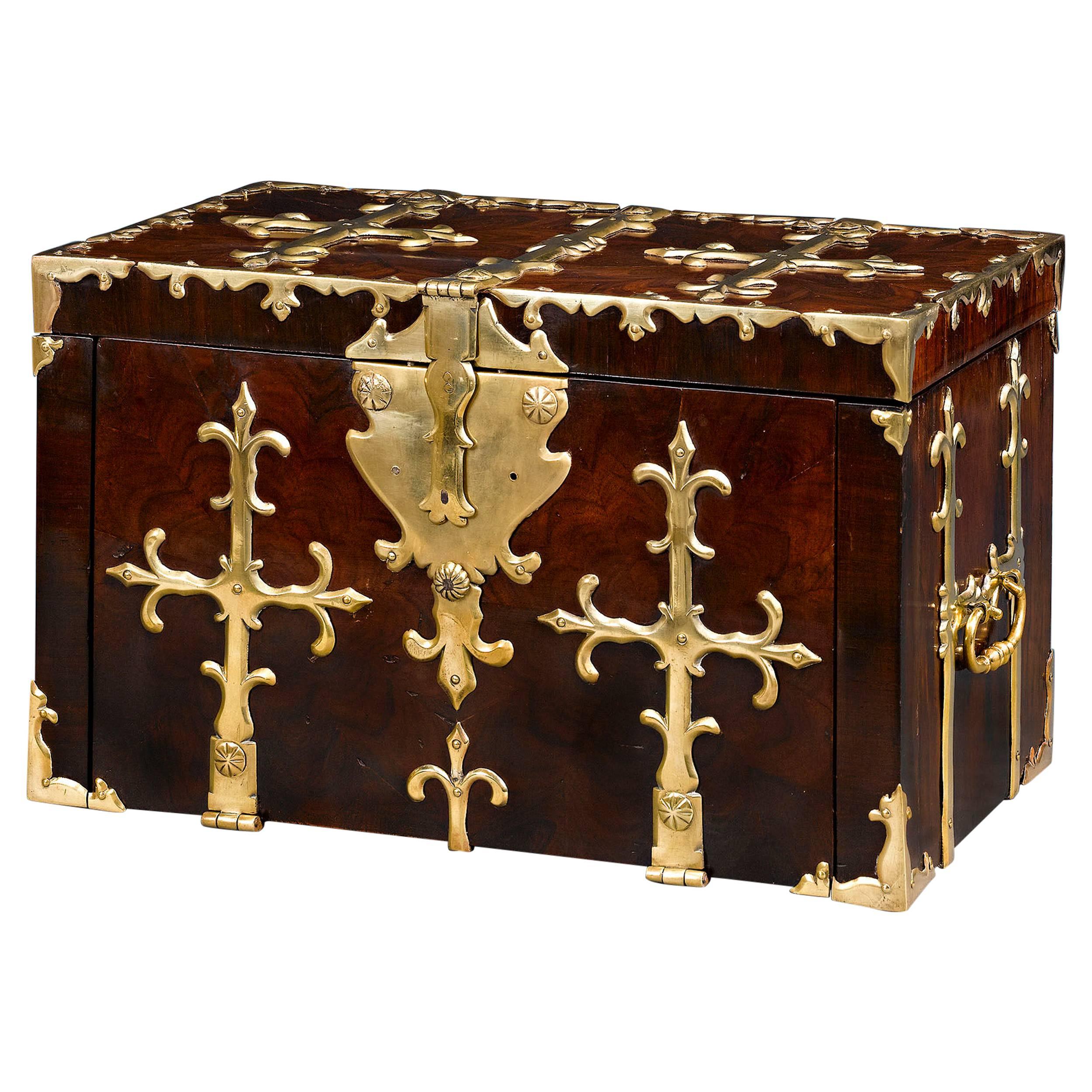 English Brass Bound Ship's Lock Box at 1stDibs