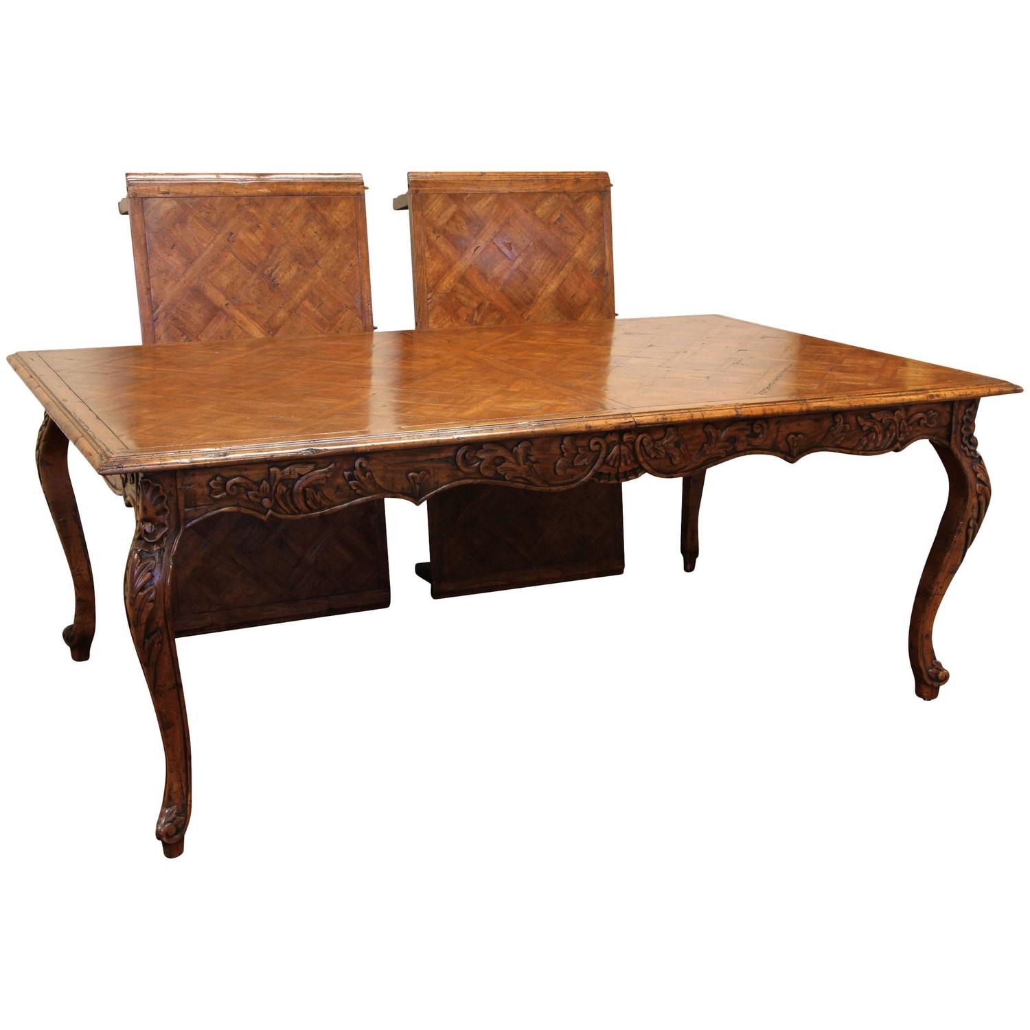 Marquetry Top French Provincial Style Dining Table by Guy Chaddock at ...