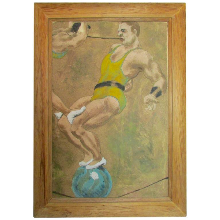 Painted Carousel Panel by Lucille Blanch, circa 1950 at 1stDibs