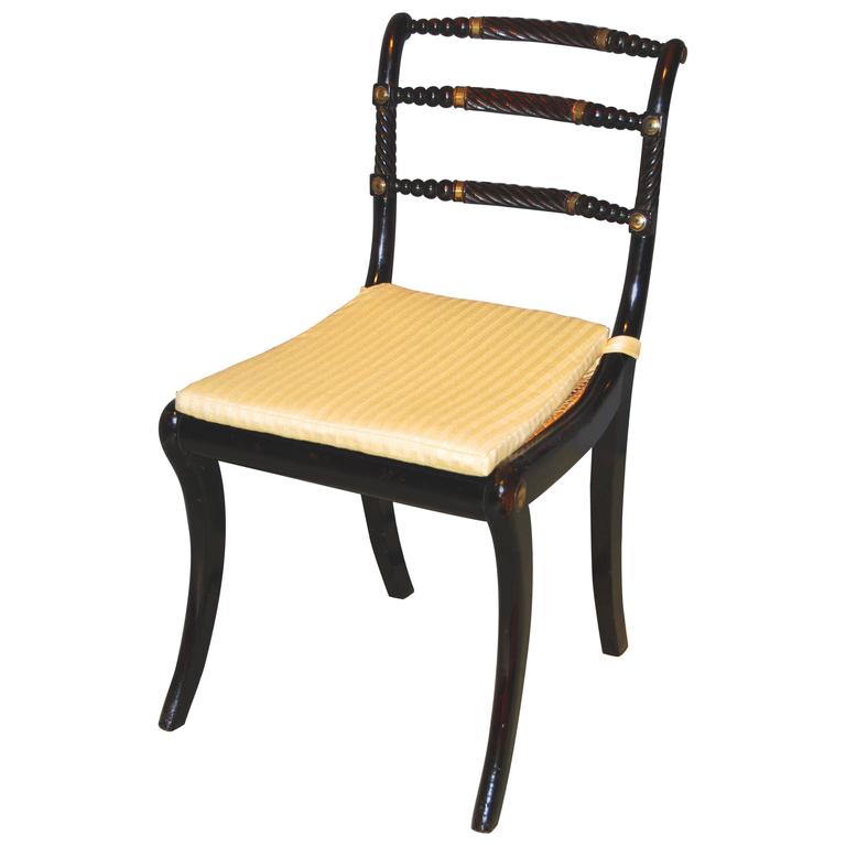 Regency Period Ebonised Trafalgar Chair with a Triple Rope-Back For ...
