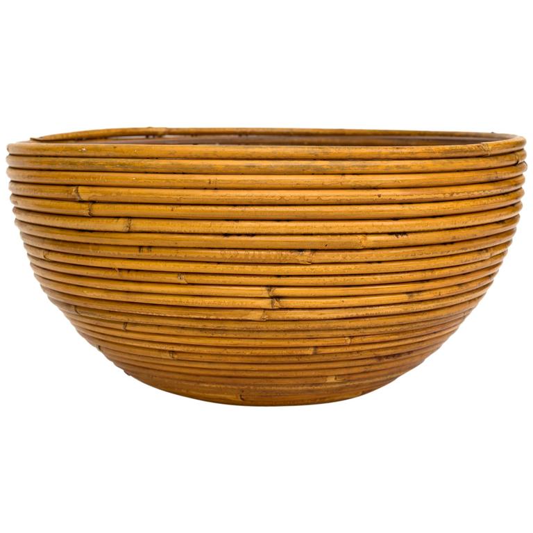 Large Italian Bamboo Bowl at 1stDibs