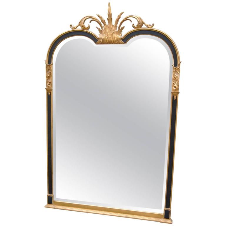 Carved Beveled Mirror by Carvers Guild Regency Style, Black / Gold ...