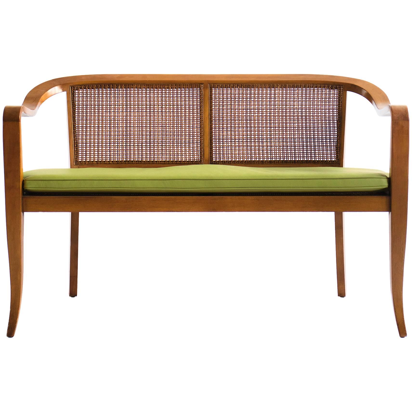 Midcentury Cane Back Settee at 1stDibs
