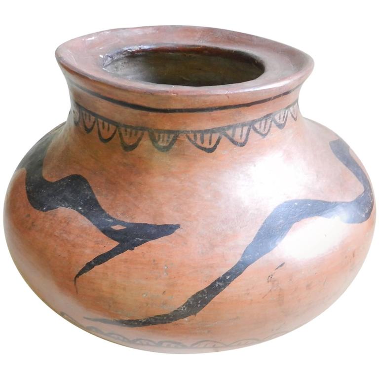 19th Century Tesuque Pueblo Pottery Olla Jar with Snake at 1stDibs