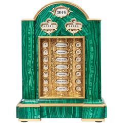 Important and Very Unusual High Quality Malachite Desk Calendar, circa ...