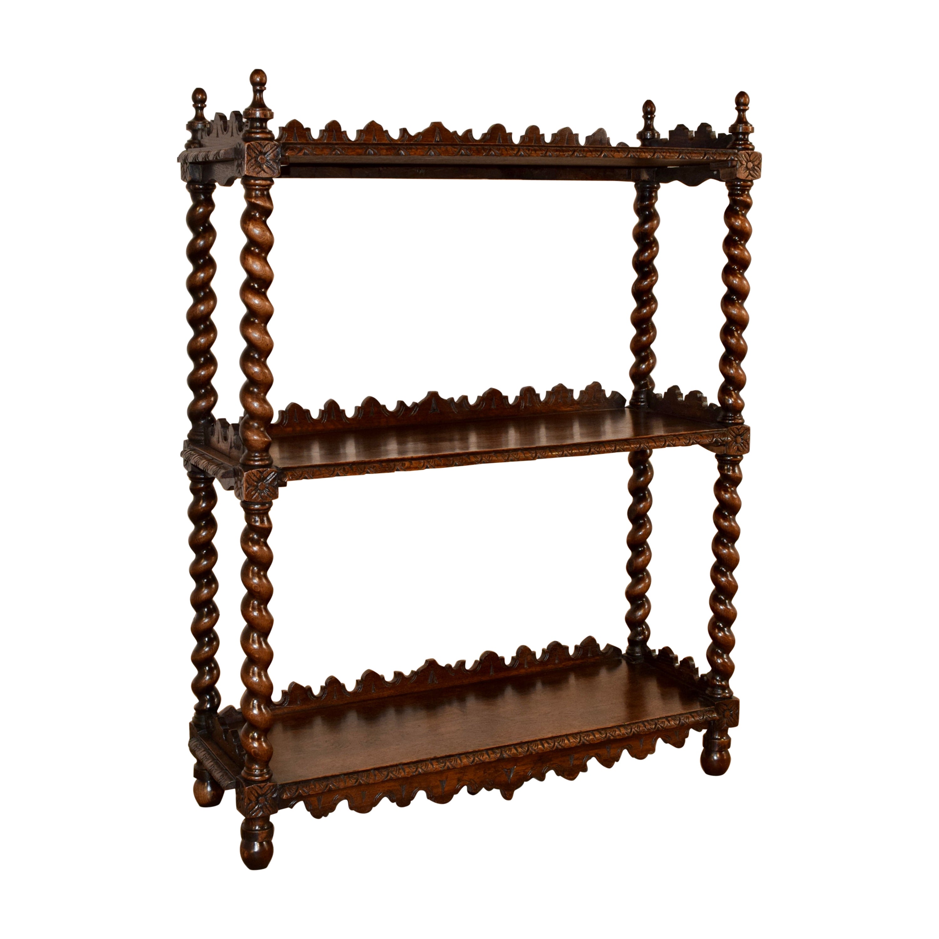 19th Century French Oak Standing Shelf at 1stDibs | scalloped shelf