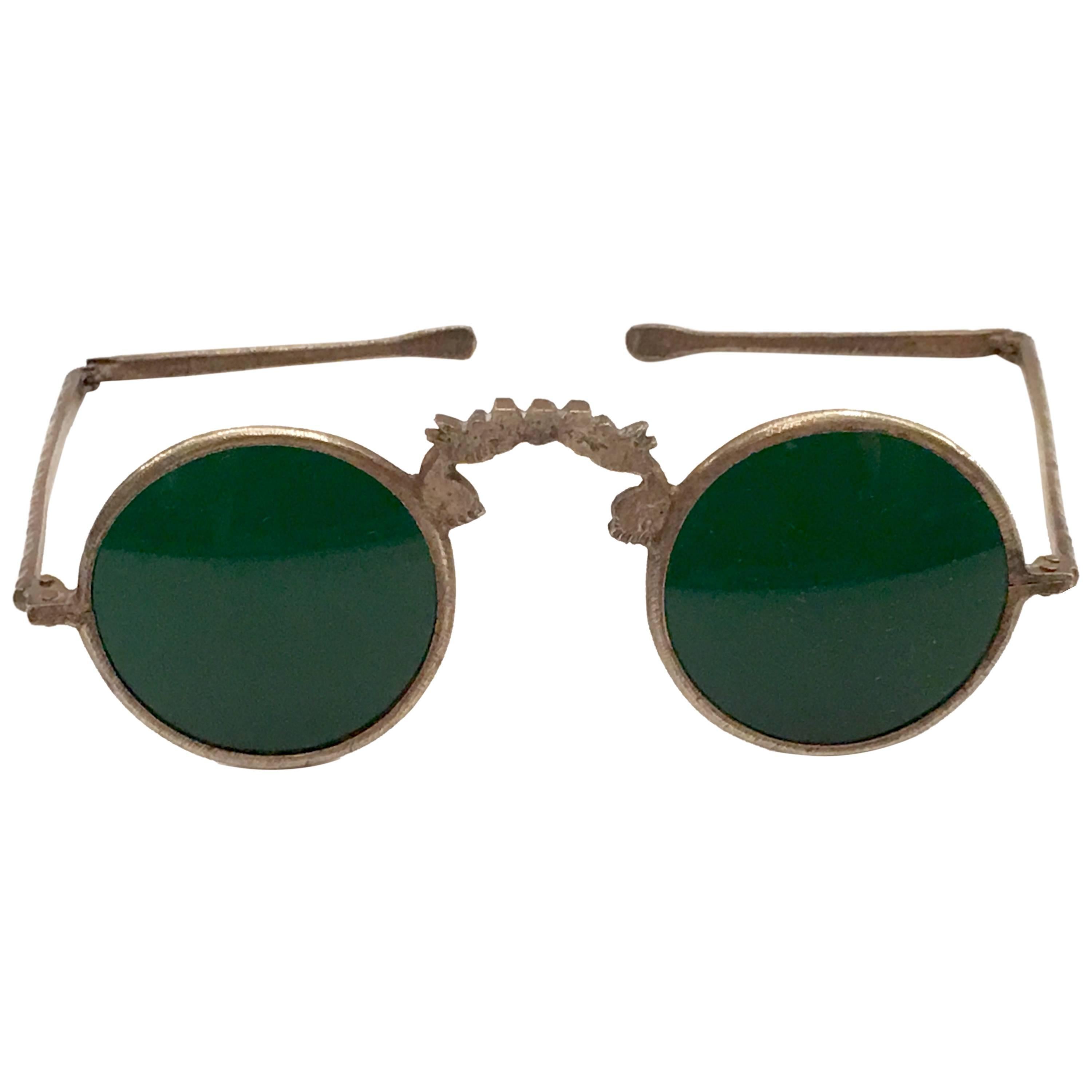 19th Century Chinese Brass Steampunk Folding Sunglasses at 1stDibs