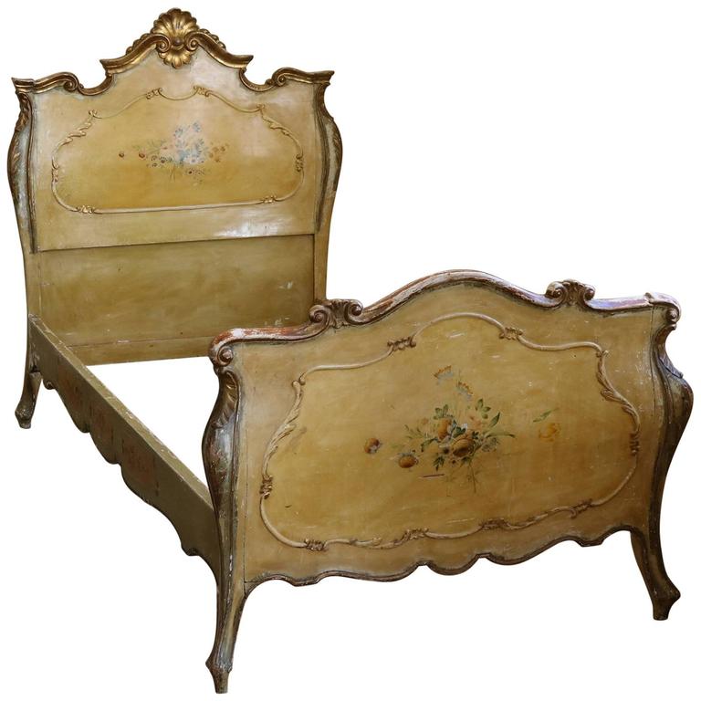 Single Italian Rococo Painted Bed at 1stDibs