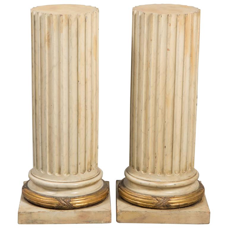 Pair of Classical Fluted Columns For Sale at 1stdibs