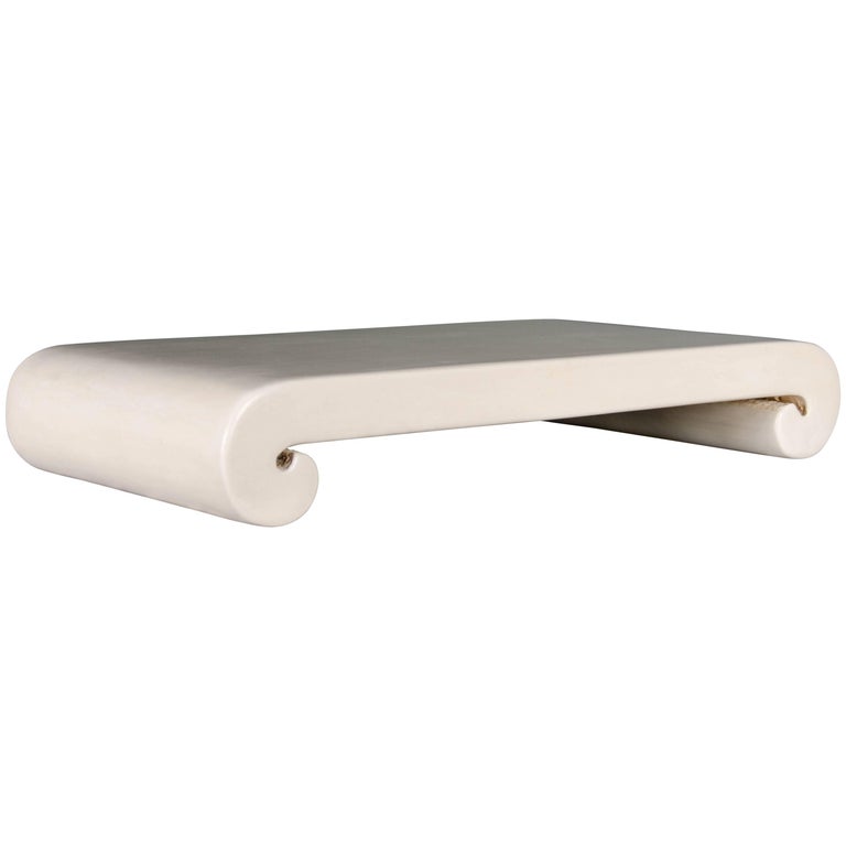 Scroll Stand, Cream Lacquer, Hand-Carved, Limited Edition For Sale at ...