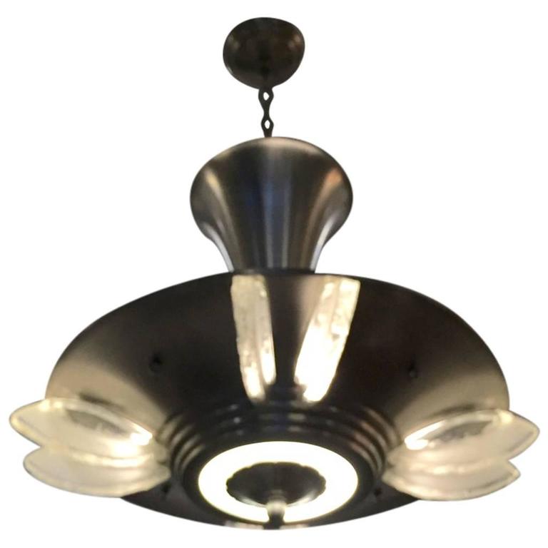 French Art Deco Modernist Ceiling Light or Chandelier For Sale at 1stDibs
