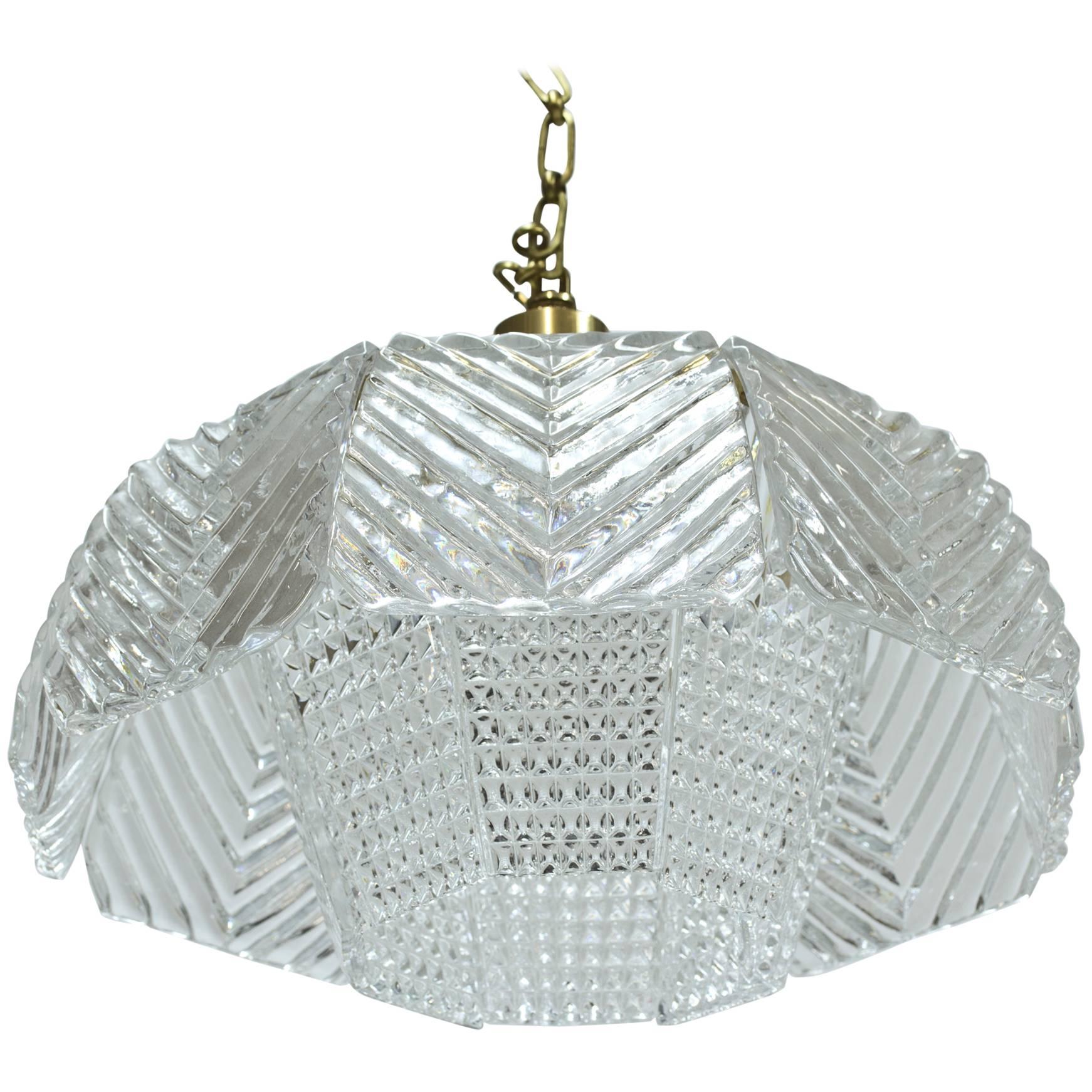 Carl Fagerlund for Orrefors Sweden Crystal Pendant For Sale at 1stDibs
