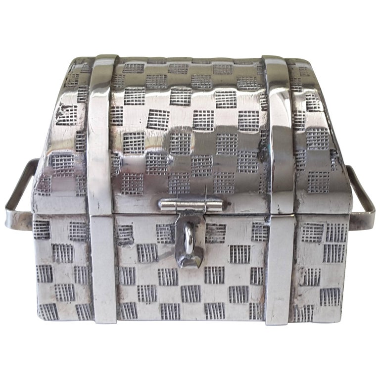 Miniature Dome Top Treasure Chest Box Marked .925 Peru, with Sun God ...