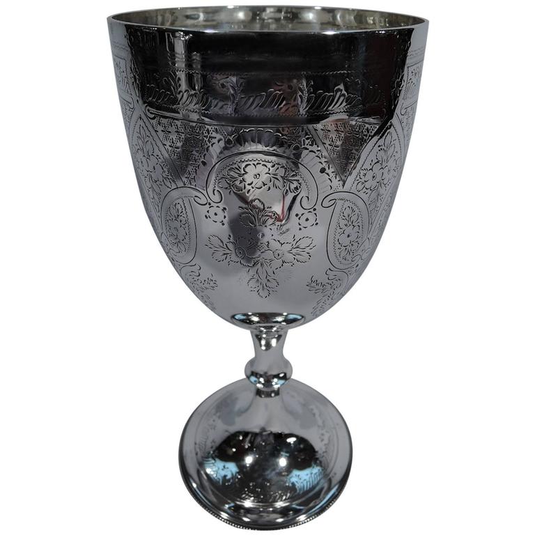 Large English Edwardian Sterling Silver Goblet at 1stDibs