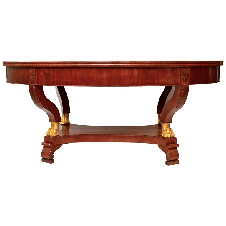 Oval Swedish Empire Mahogany Library Table at 1stDibs | empire library ...