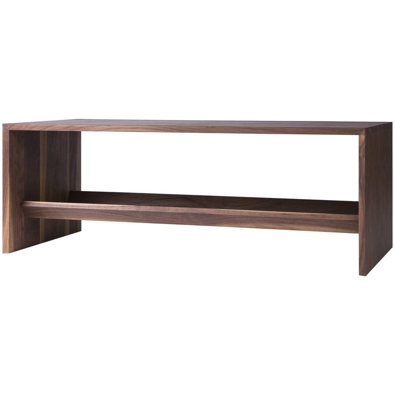 Modern Walnut Coffee Table with Multi-Purpose Sub-Surface Trough For ...
