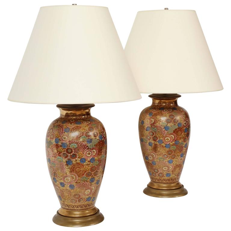 Pair of Chinese Thousand Flower Porcelain Lamps, circa 1920 at 1stDibs ...